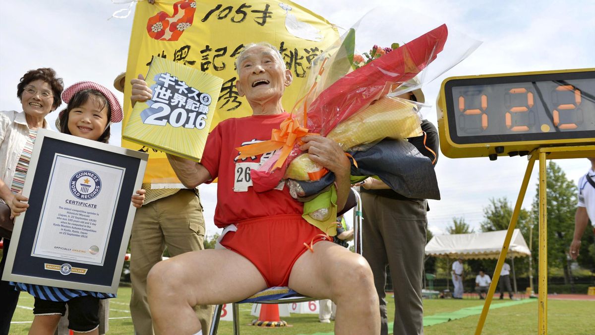 Japans 105 Year Old Golden Bolt Hidekichi Miyazaki Sets New Sprint
