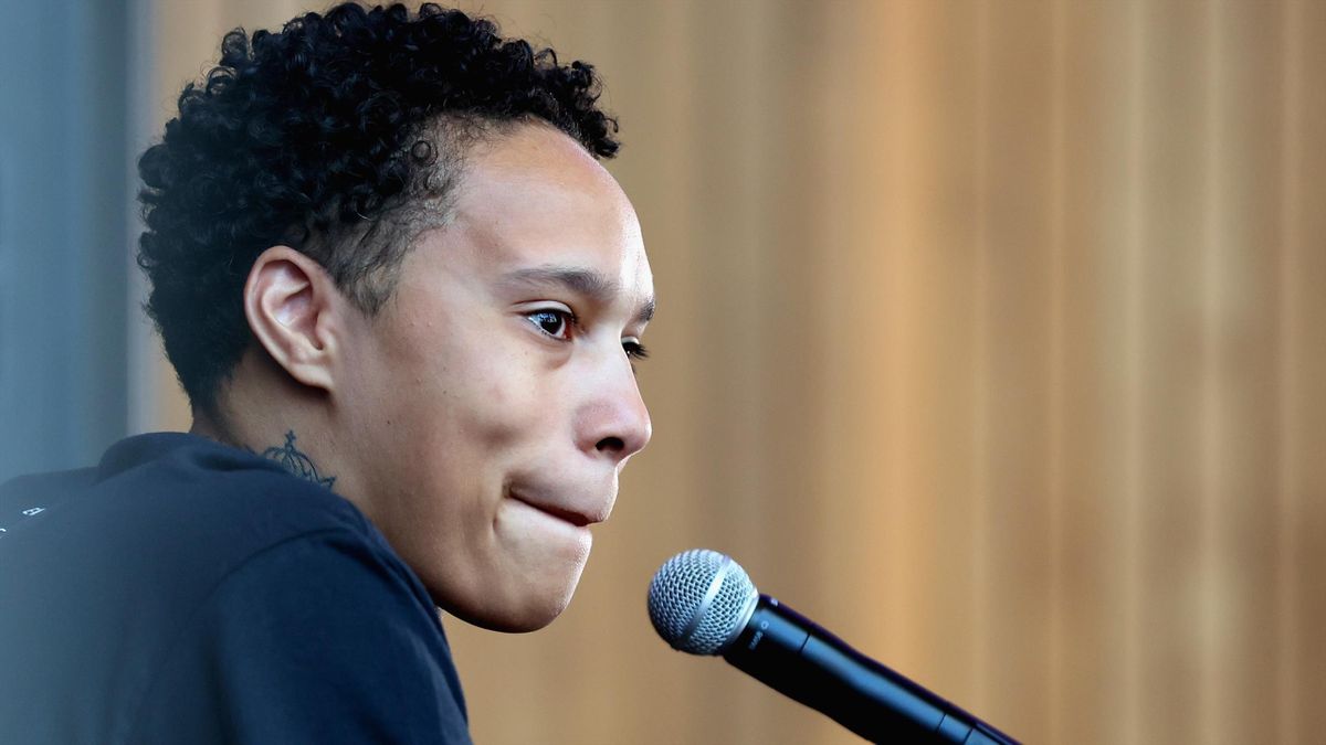 Brittney Griner na pierwszej konferencji prasowej po uwolnieniu z ...