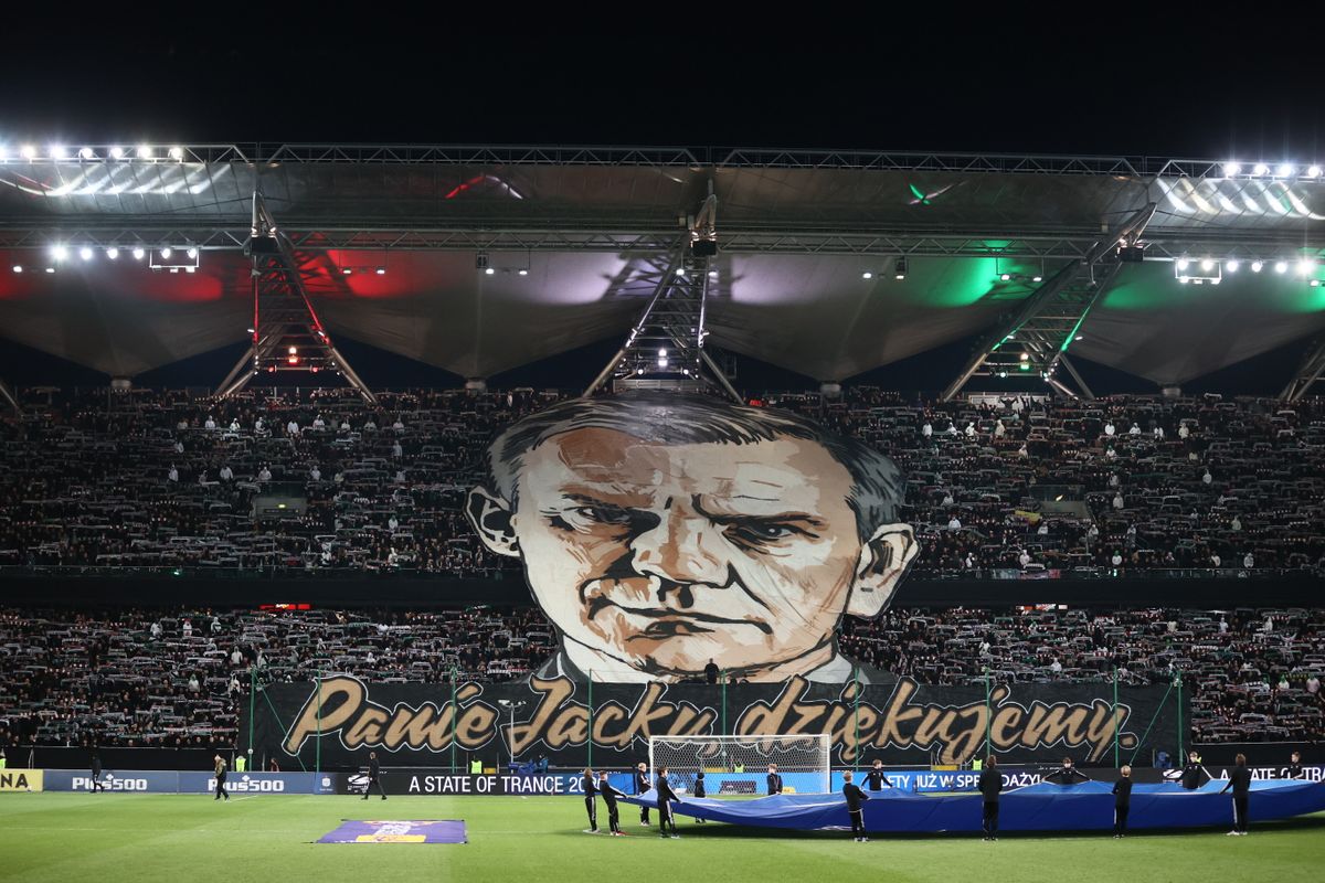 Jan Magiera, syn zmarłego Jacka Magiery, podczas meczu juniorów Śląska ...