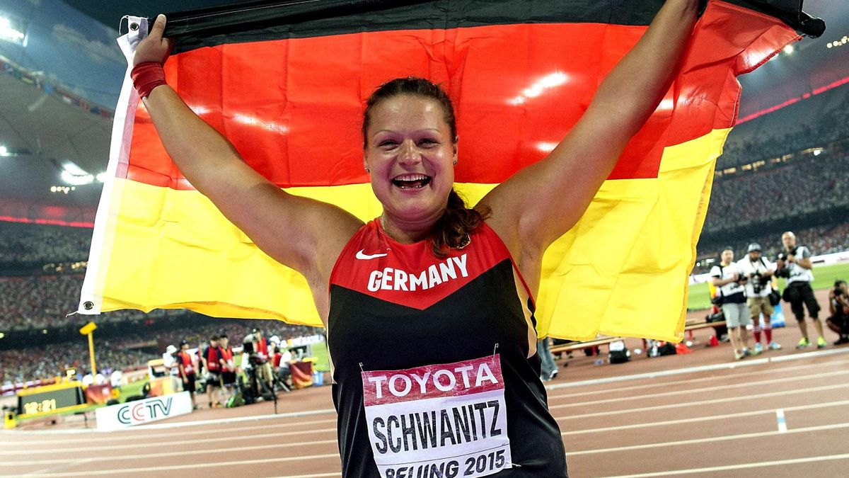 Christina Schwanitz holt Gold im Kugelstoßen bei der WM in Peking ...