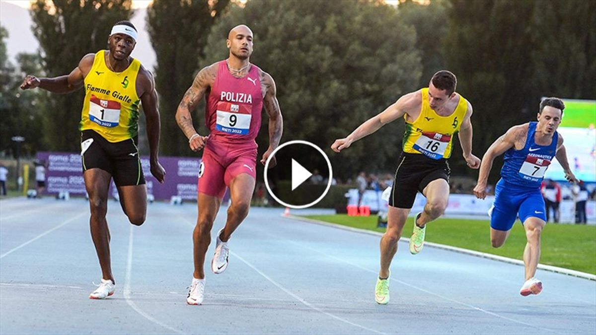 Assoluti Rieti 2022, Marcell Jacobs Campione italiano, Tortu solo 3 ...