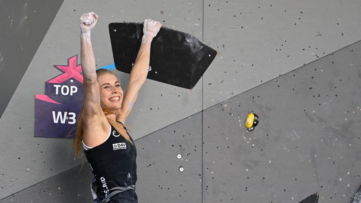 European Championships: Hannah Meul holt Silber im Bouldern - Erste ...