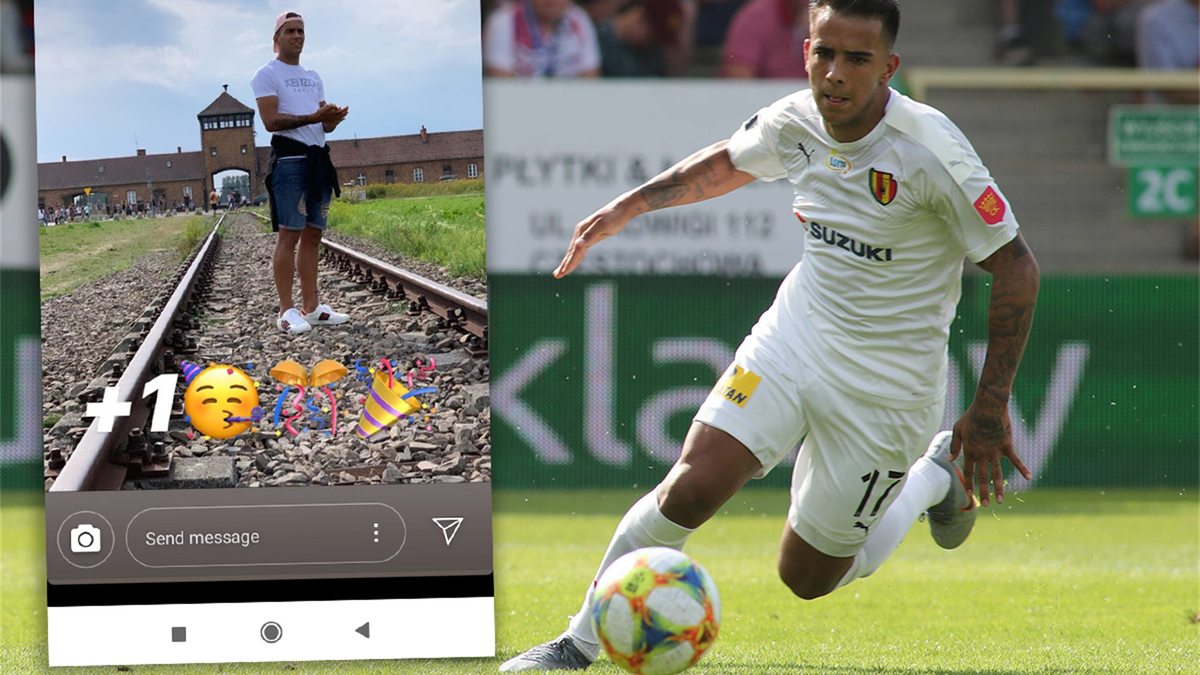 Rodrigo Zalazar z Korony Kielce świętował urodziny w Auschwitz - Eurosport