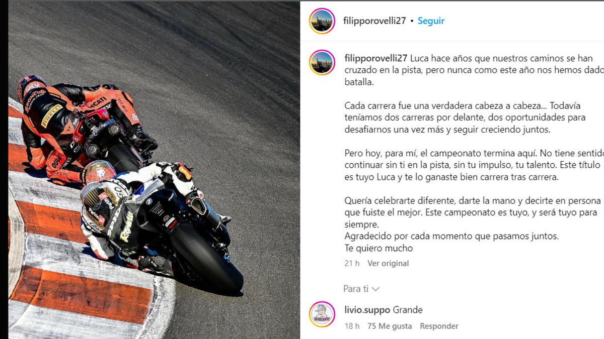 MOTOCICLISMO | El emotivo gesto hacia su rival fallecido: Abandona la ...
