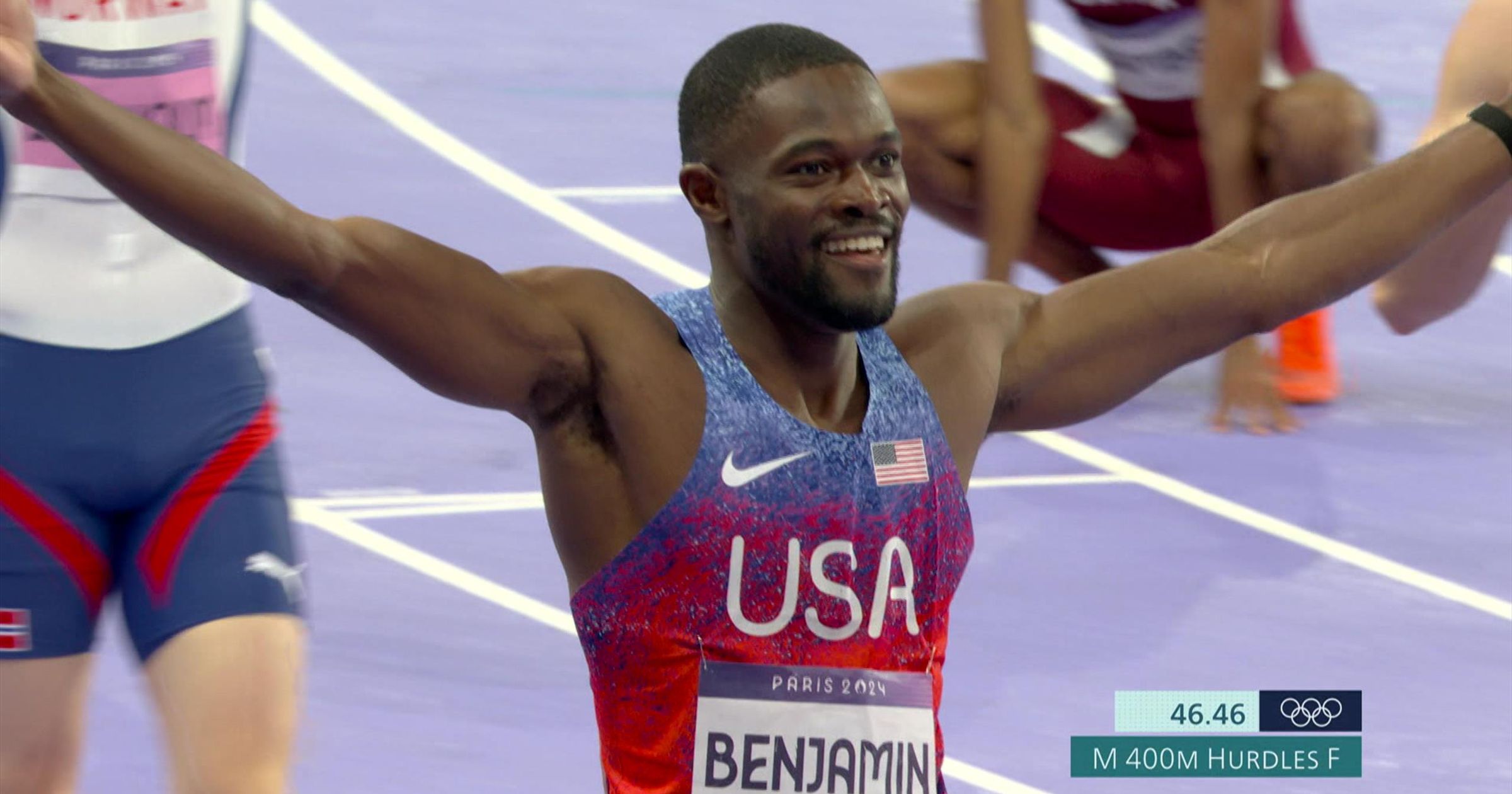 Ray Benjamin batte Karsten Warholm nella finale dei 400 ostacoli ...