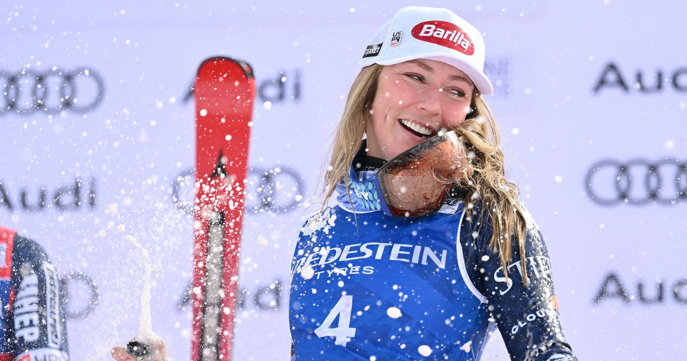 Mikaela Shiffrin feiert beim Slalom in Sestriere ihren historischen 100 ...