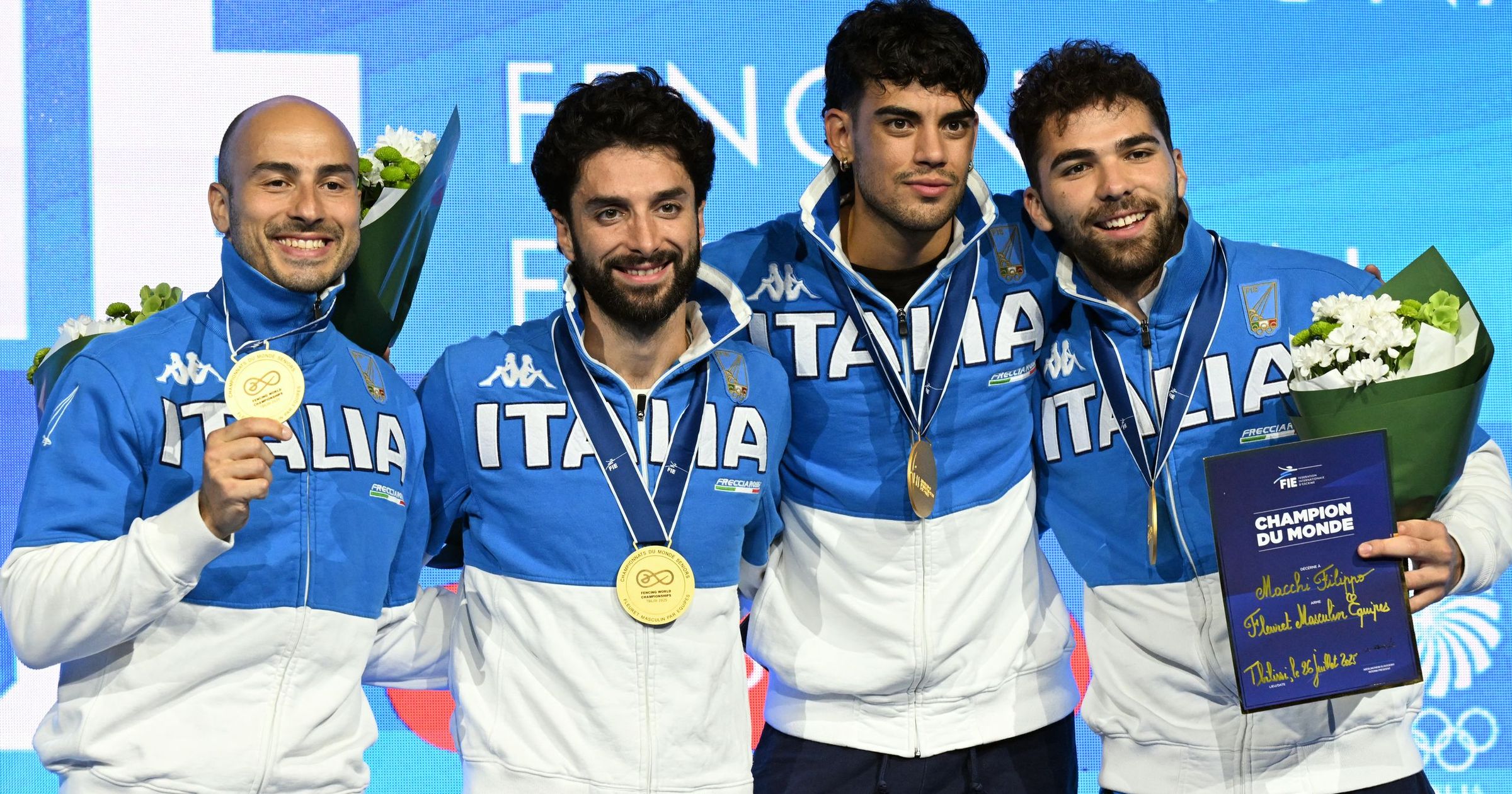 Italia sul tetto del mondo nel fioretto maschile: Bianchi, Foconi ...