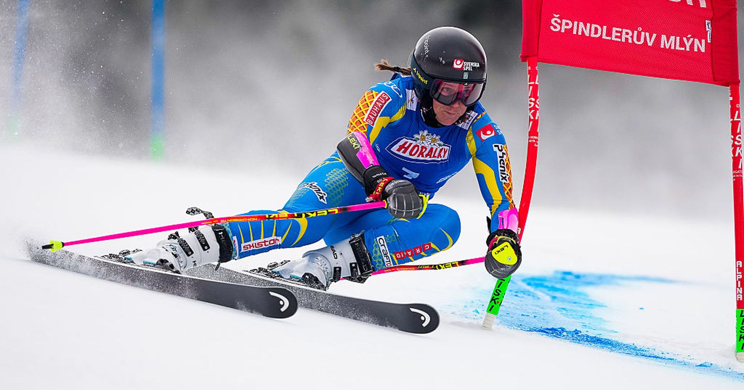 Sara Hector in testa al gigante di Spindleruv Mlyn dopo la prima manche ...