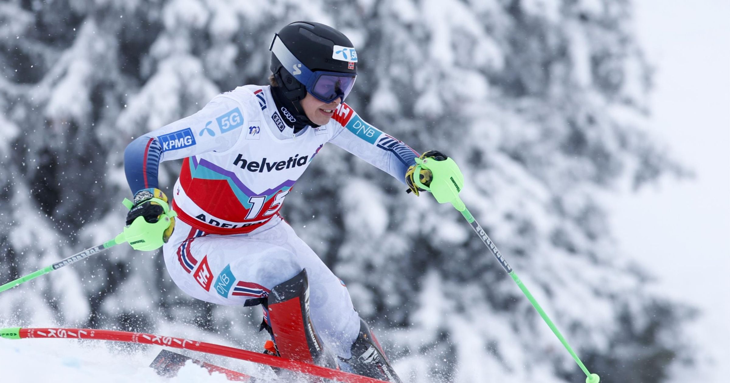 Alexander Steen Olsen führt beim Slalom in Adelboden nach dem ersten ...