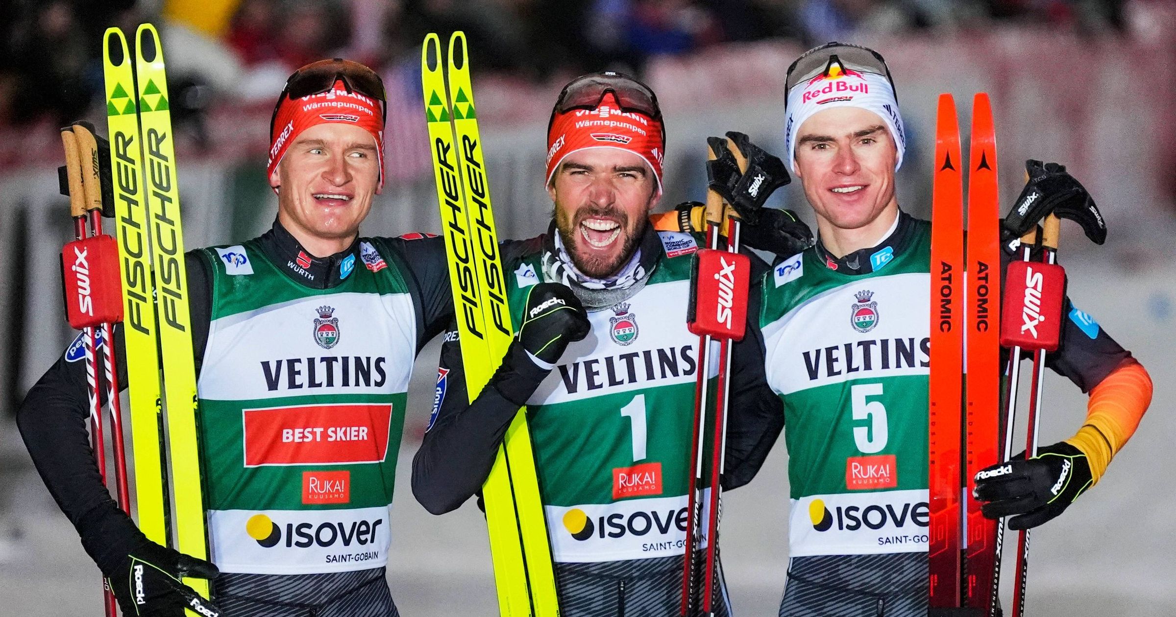 Weltcup in Ruka: Johannes Rydzek, Julian Schmid und Vinzenz Geiger ...