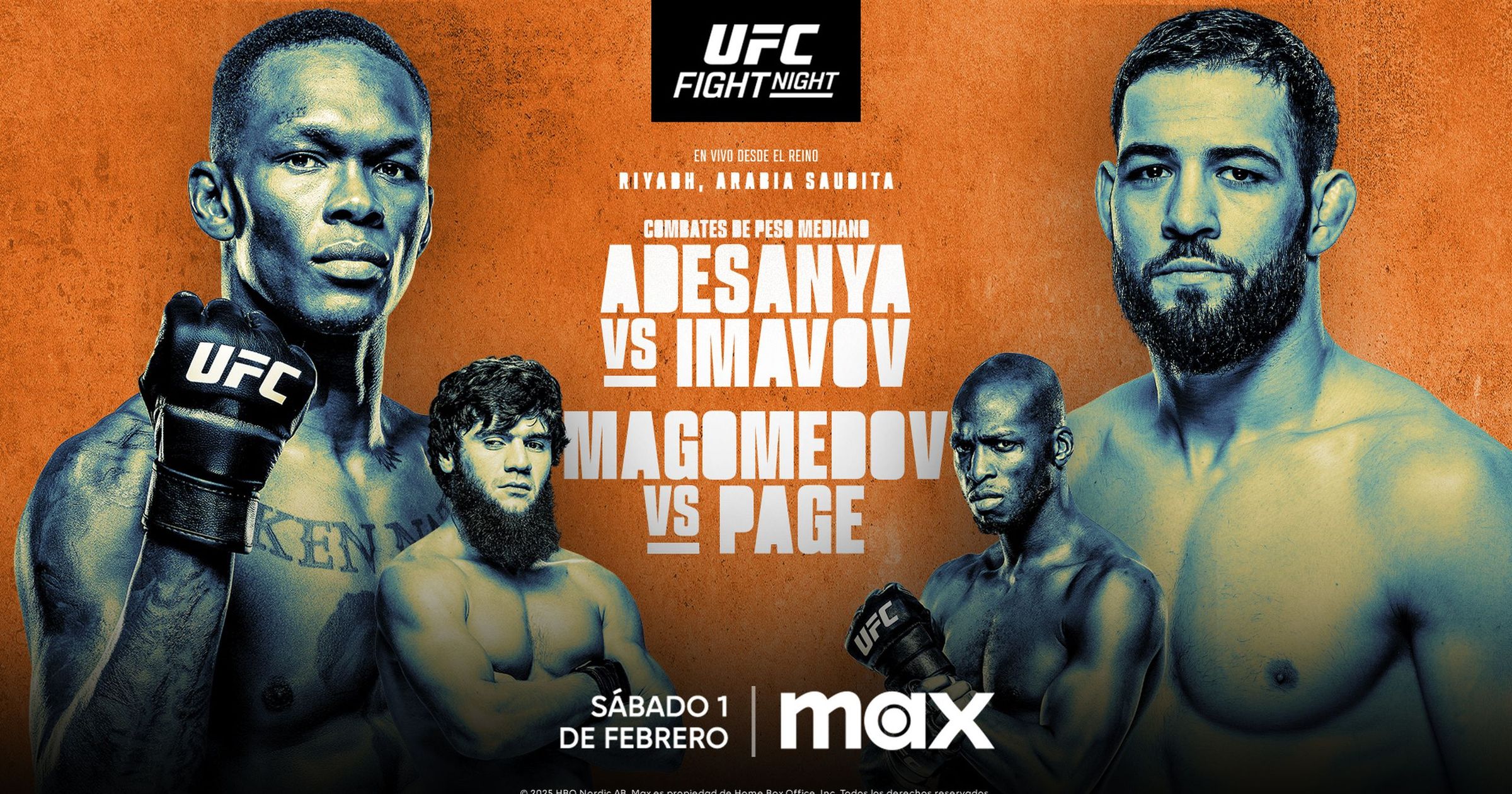 UFC Arabia Saudí, Adesanya vs Imavov y boxeo Benavídez-Morrell ...