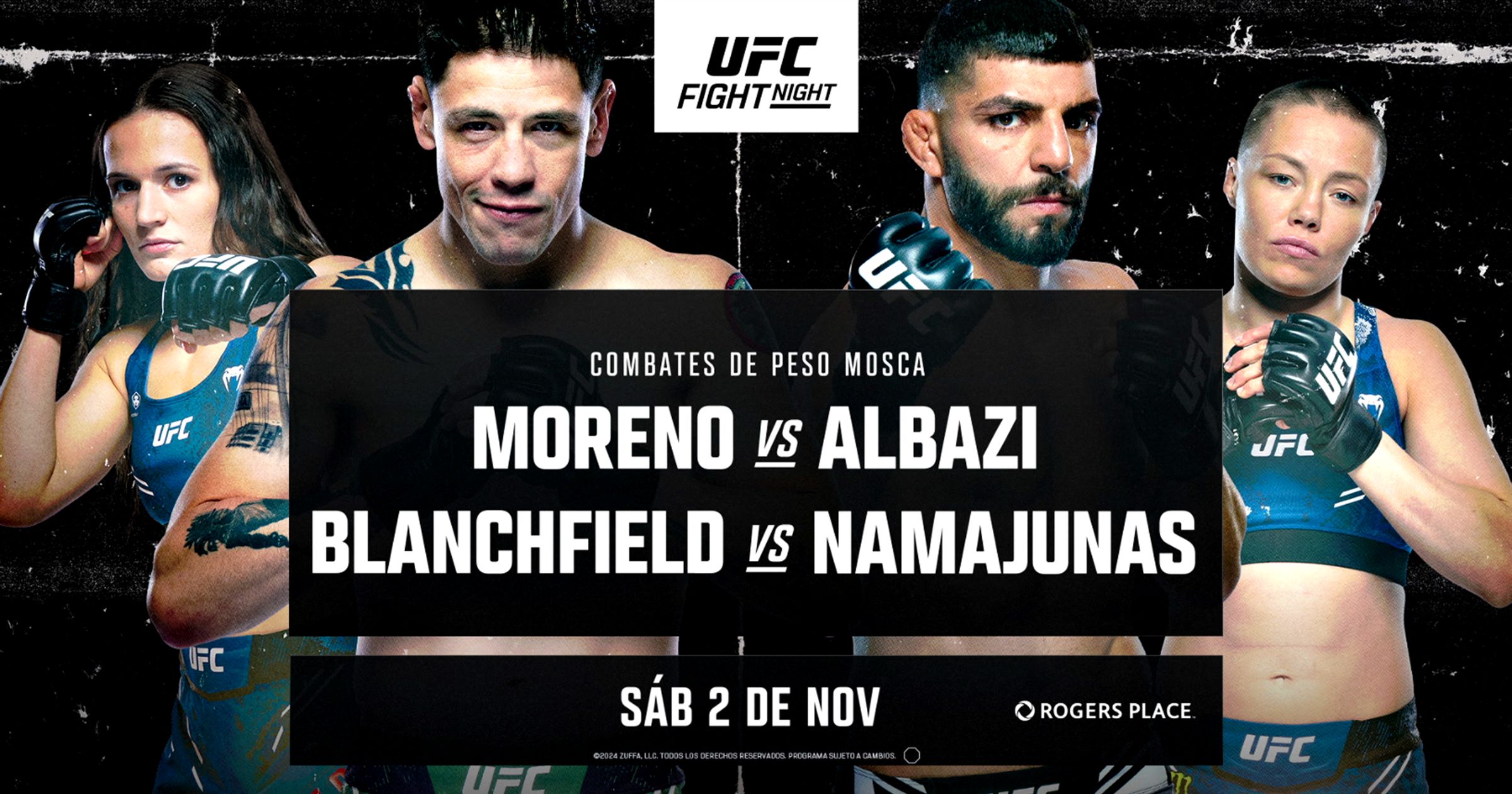 UFC Fight Night Edmonton | Moreno-Albazi y Blanchfield-Namajunas: Fecha ...
