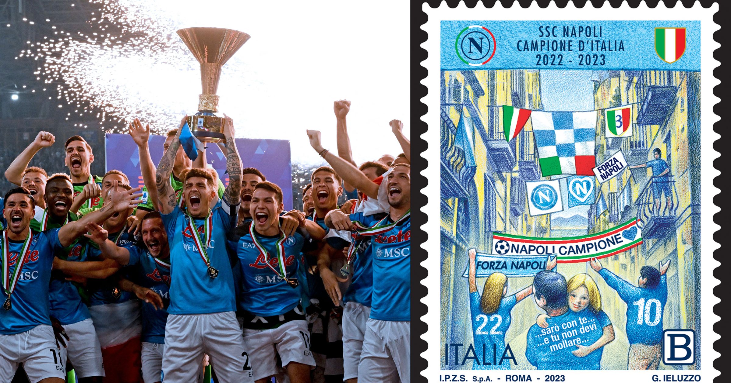 Serie A - Emesso il francobollo dedicato al Napoli campione d'Italia ...