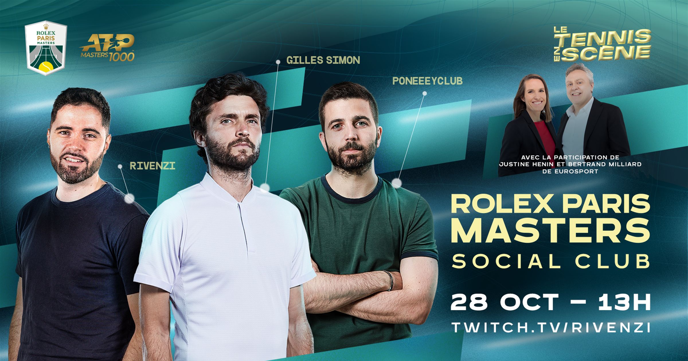 Rolex Paris Masters : Live spécial avec Rivenzi, Justine Hénin, Gilles ...