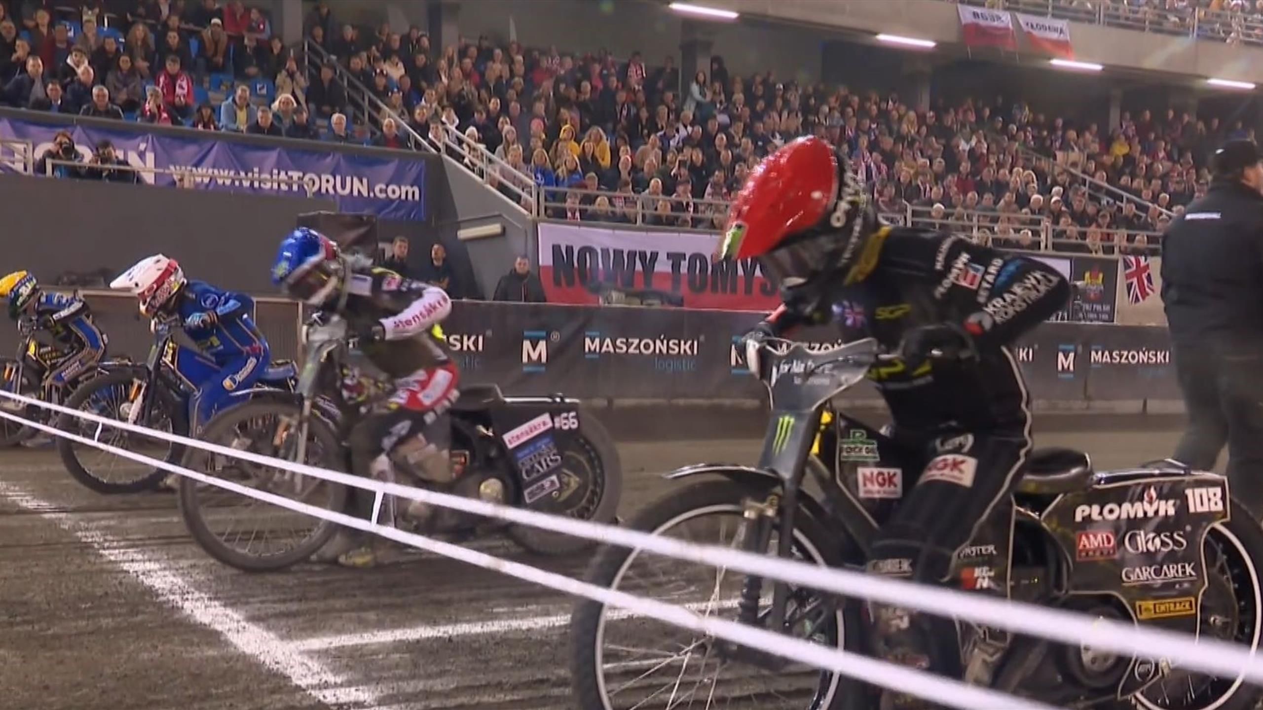 Speedway GP: Tai Woffinden und Fredrik Lindgren berühren das Band ...