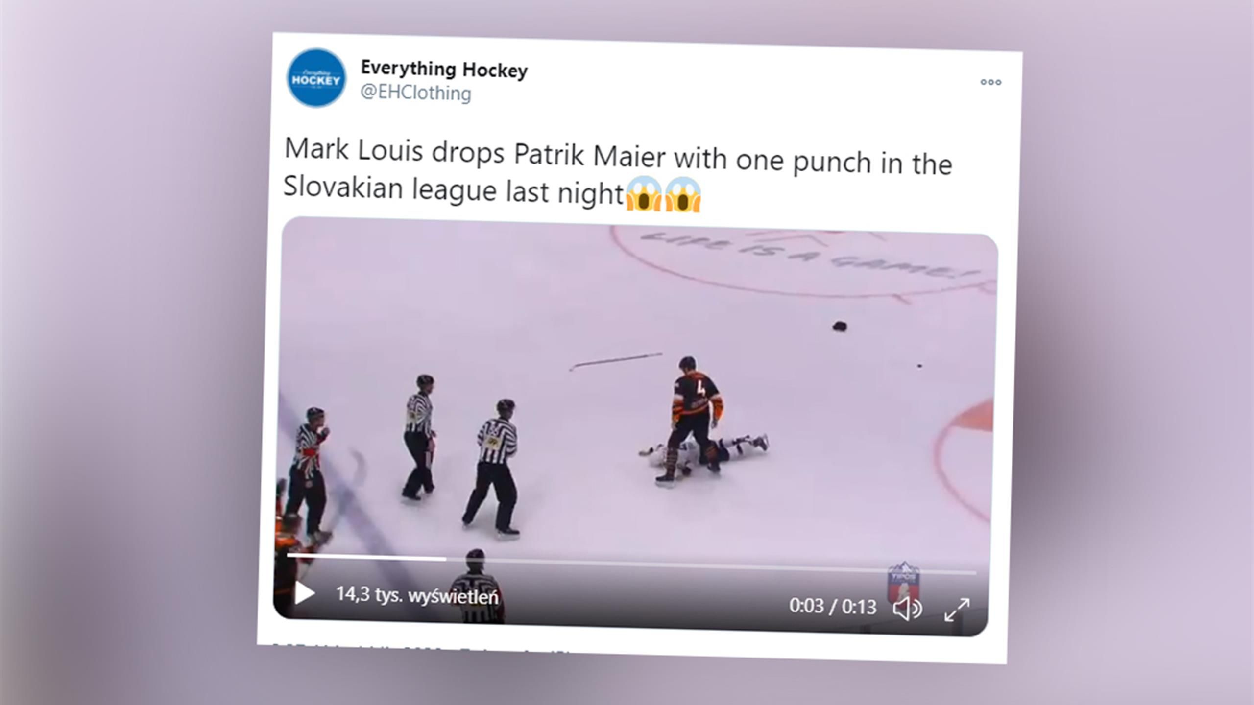 Mark Louis znokautował Patrika Maiera w meczu słowackiej ekstraklasy ...