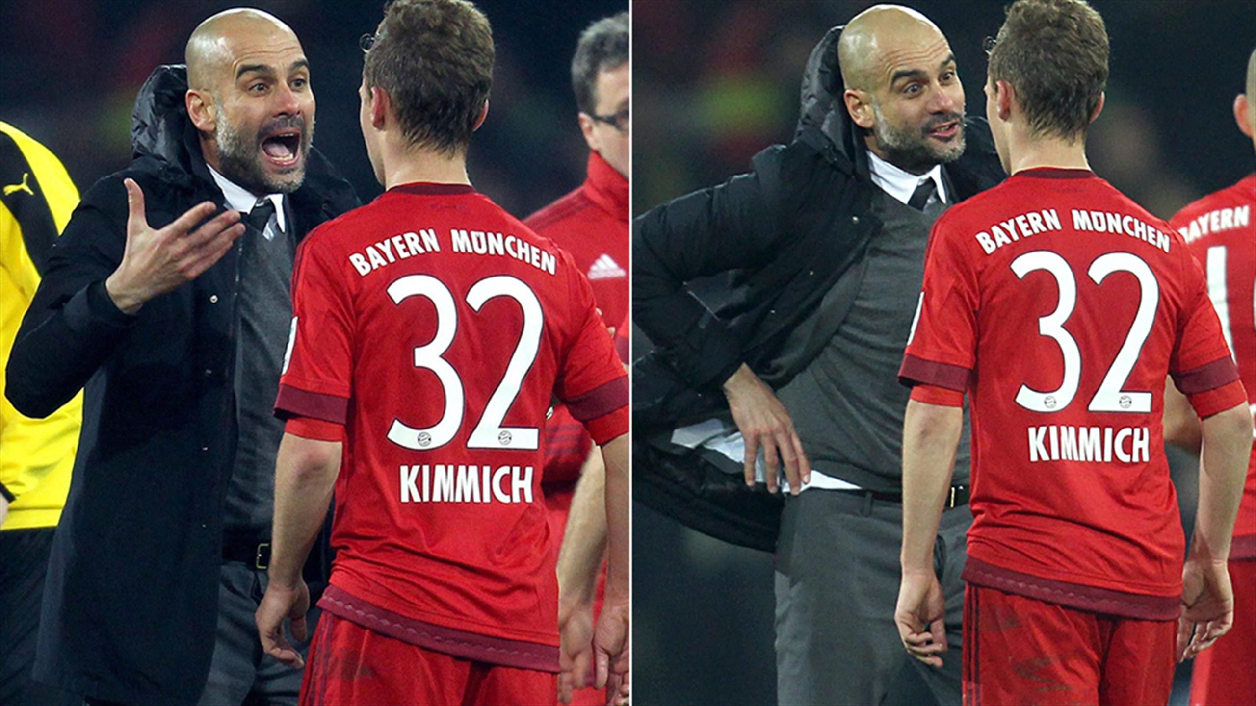 Guardiola i Kimmich po meczu z Borussią - Eurosport