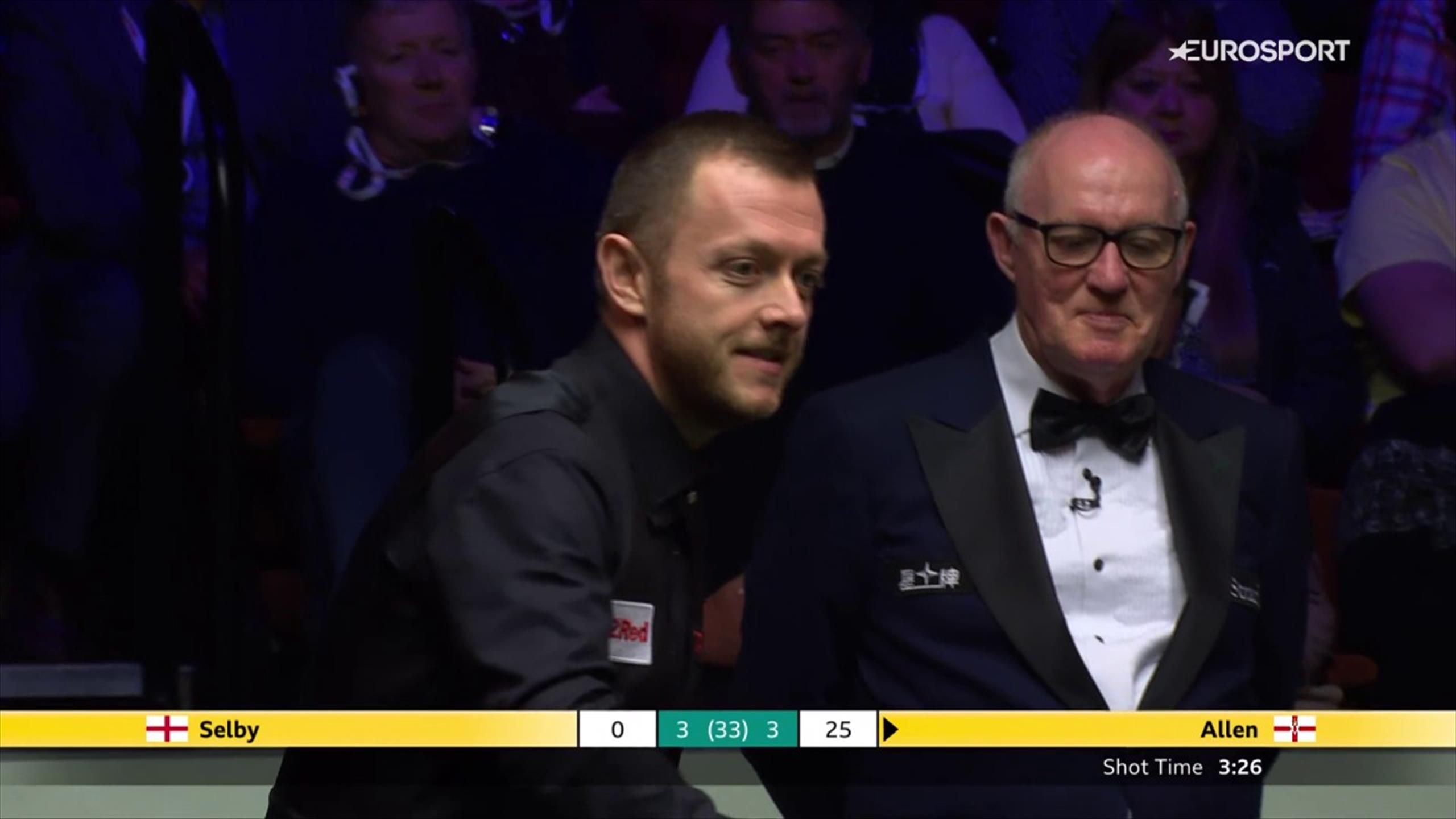 WK Snooker | Mark Allen denkt drieënhalve minuut na en pakt uit met ...