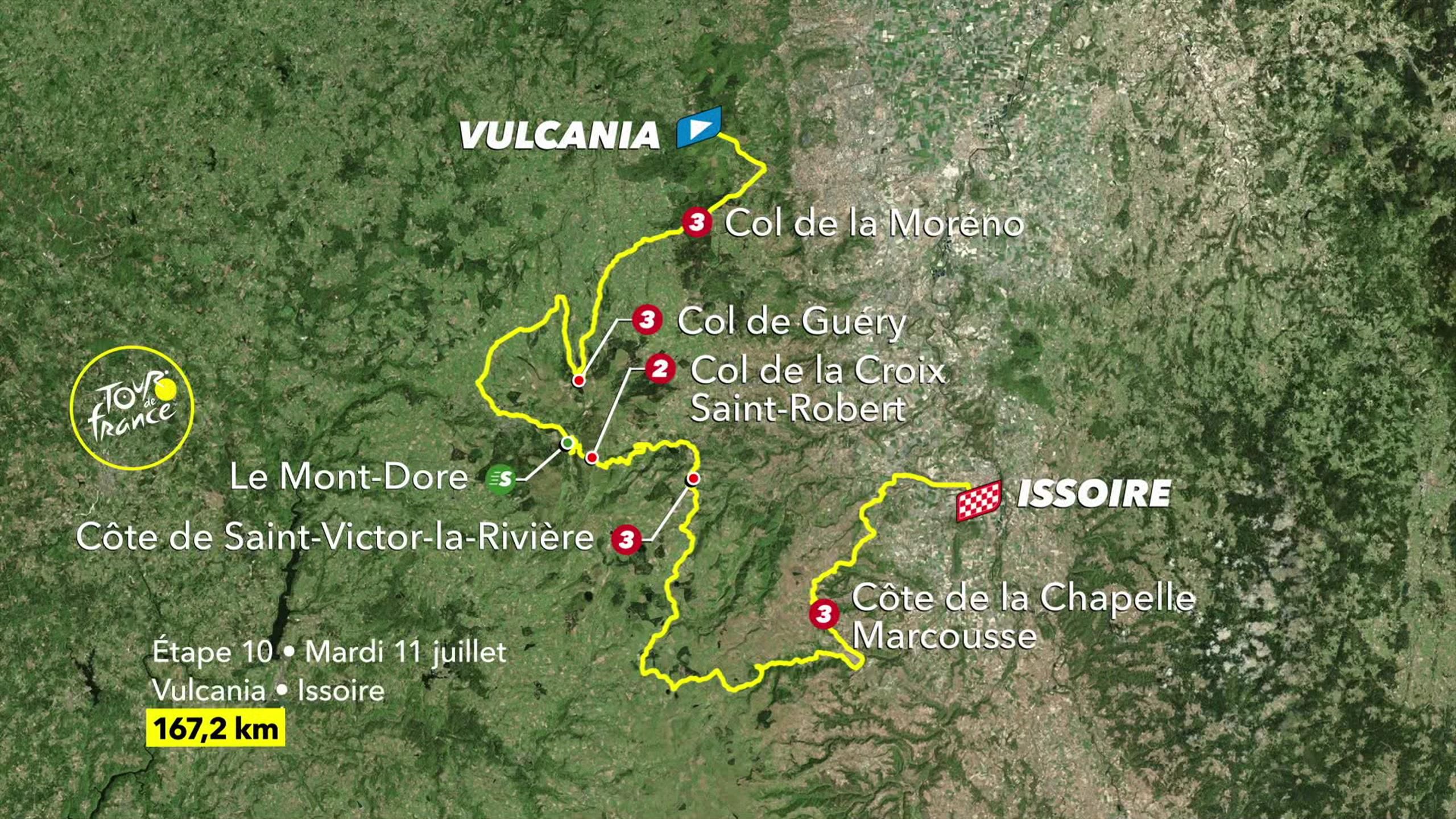 Tour de France - Map of stage 10 - Vulcania - Issoire (07/11) - Cycling ...