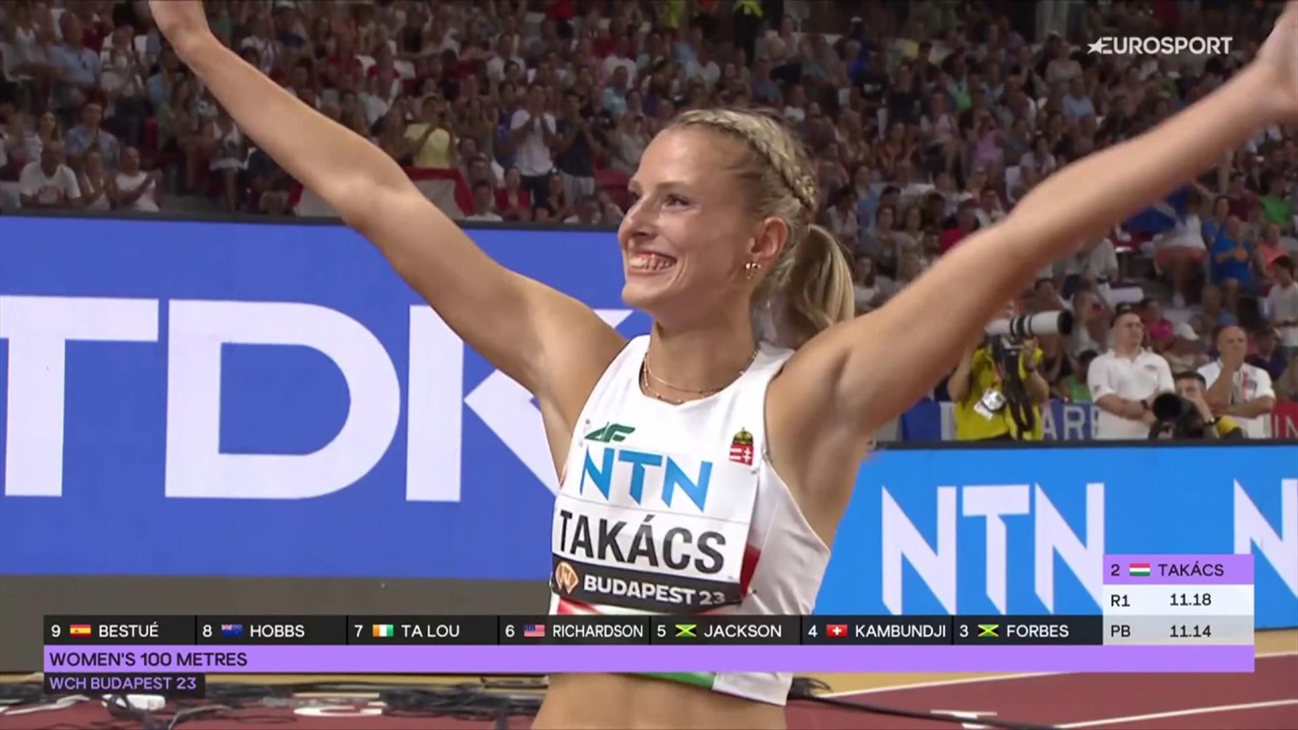 Takács Boglárka a szám legnagyobbjai ellen futhatott a női 100 méter ...