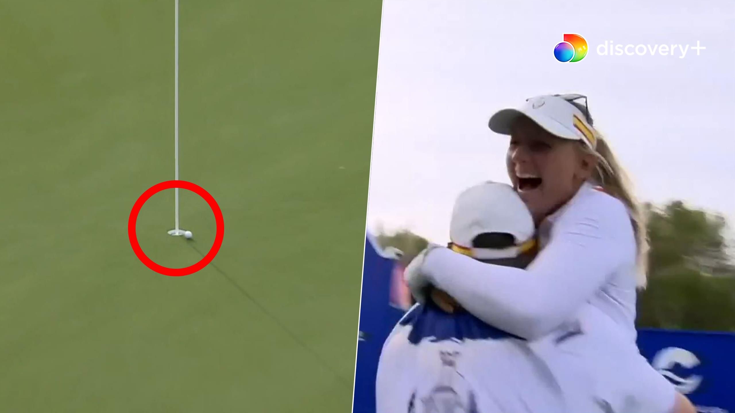 Fantastiske scener til Solheim Cup: Danske Emily Pedersen laver hole in ...