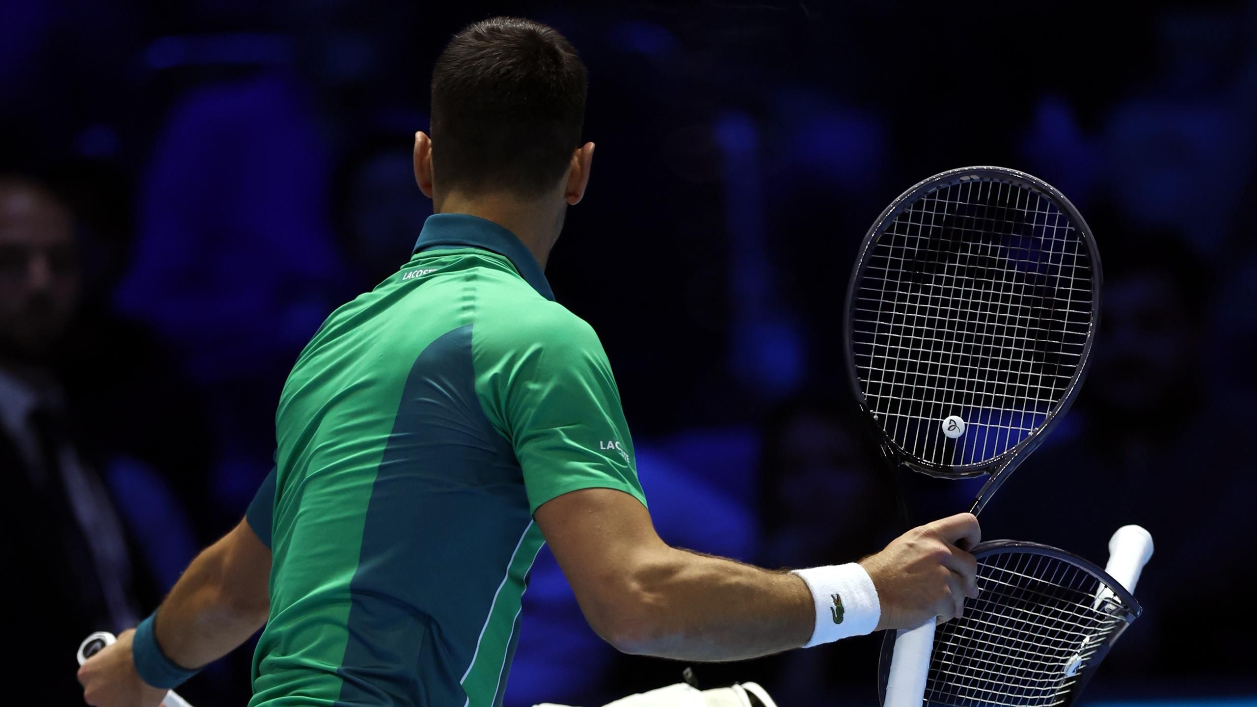 Watch moment Novak Djokovic snaps TWO rackets during Holger Rune match ...