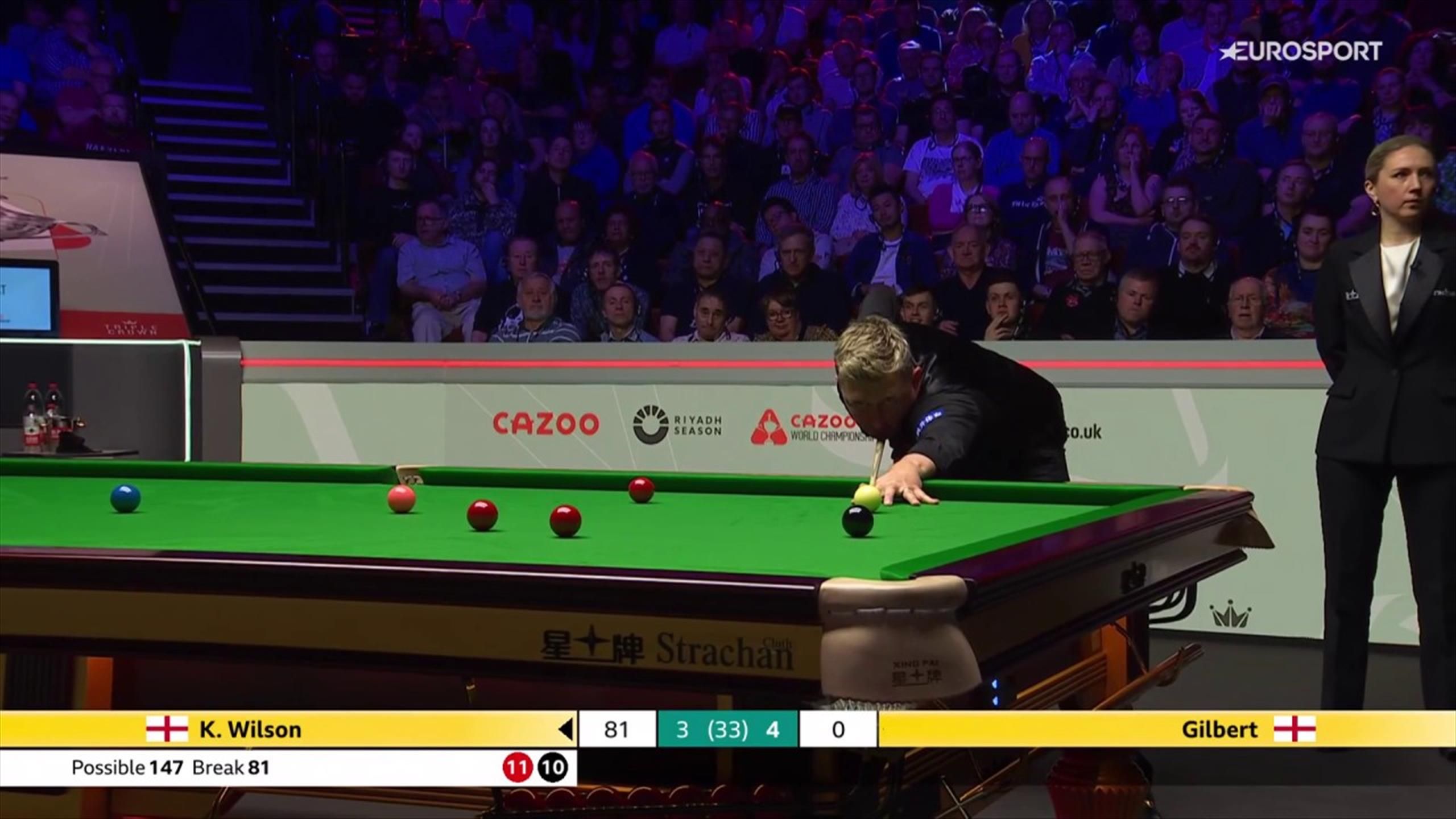 WK Snooker | Wilson doet poging voor maximum break - Snooker video ...