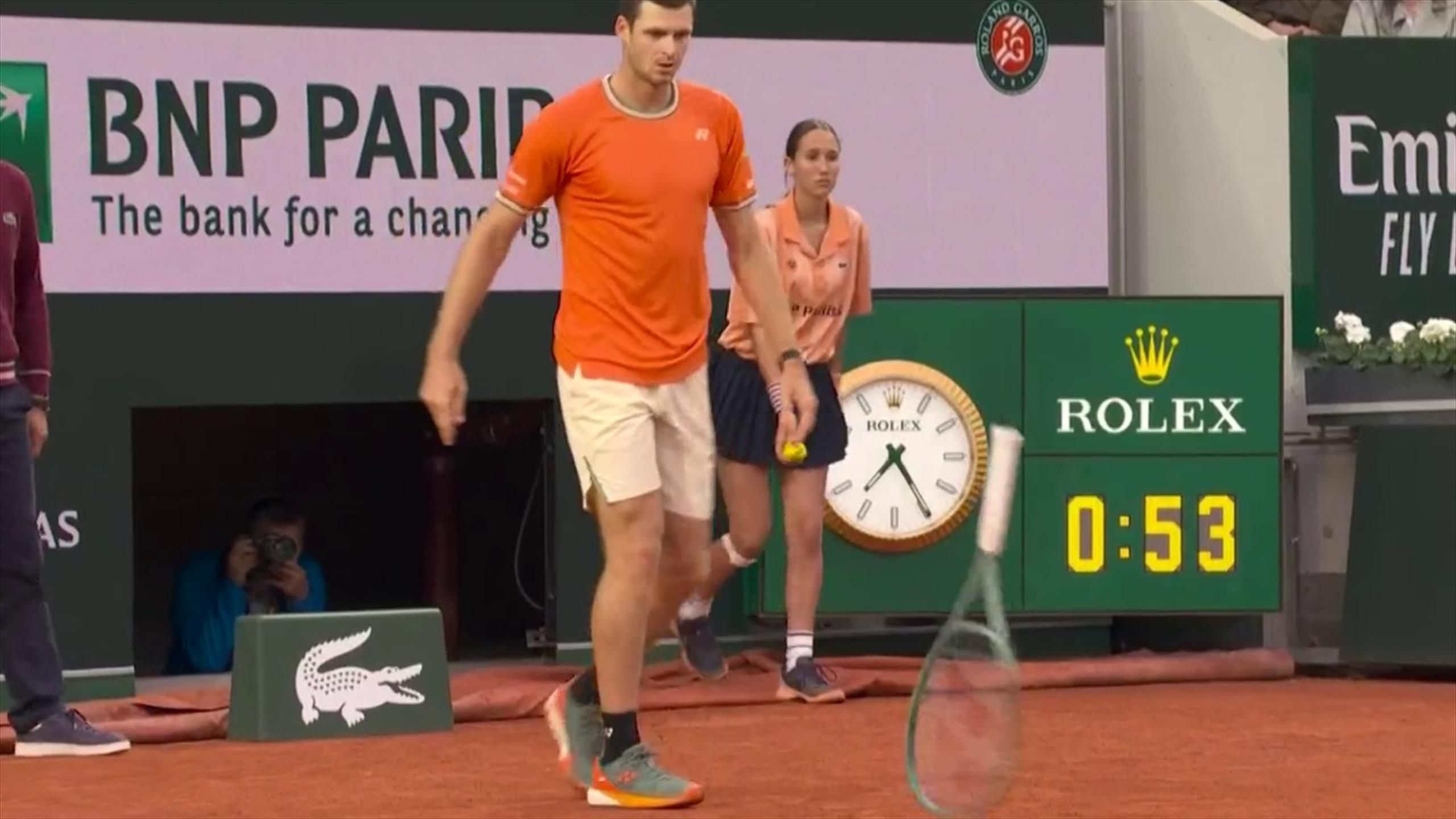 French Open - "Da fliegt der Schläger": Hubert Hurkacz verliert gegen Grigor Dimitrov die ...