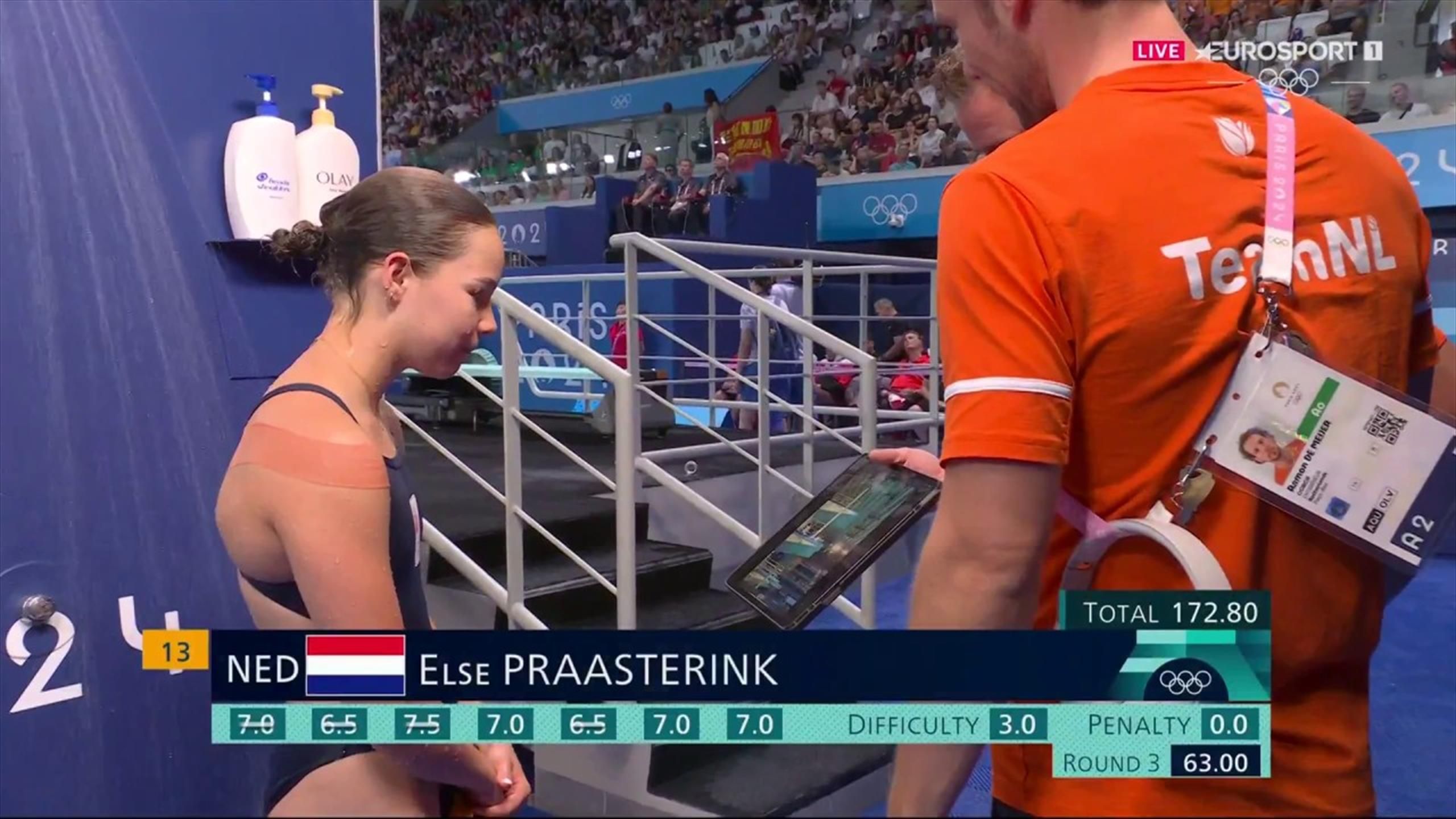 Paris 2024 | De derde kwalificatiesprong van schoonspringster Else ...