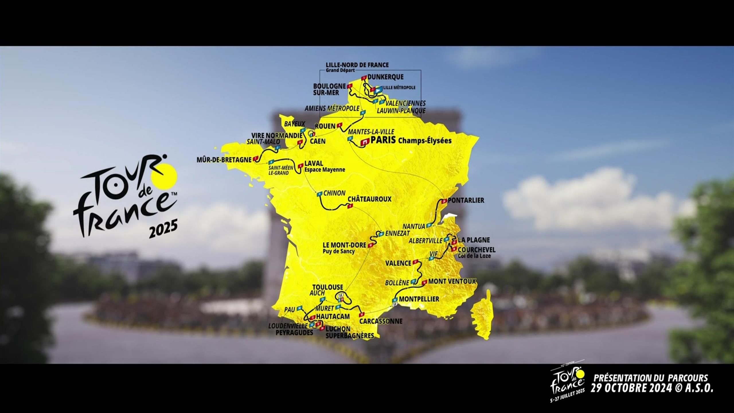 Tour de France 2025: Strecke und Karte mit den 21 Etappen über Alpen ...