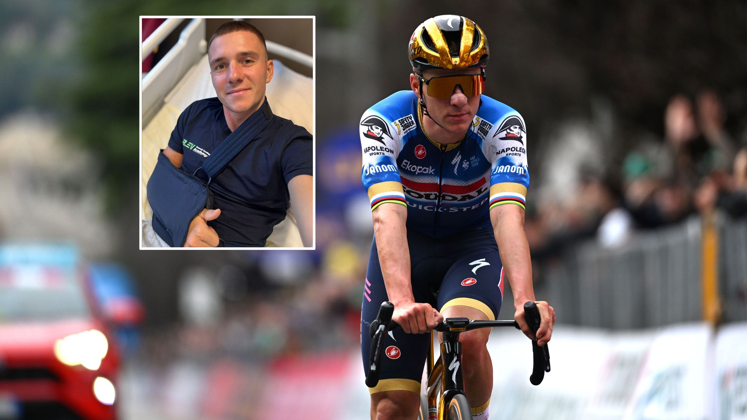 El primer y esperanzador mensaje de Evenepoel tras su grave caída ...