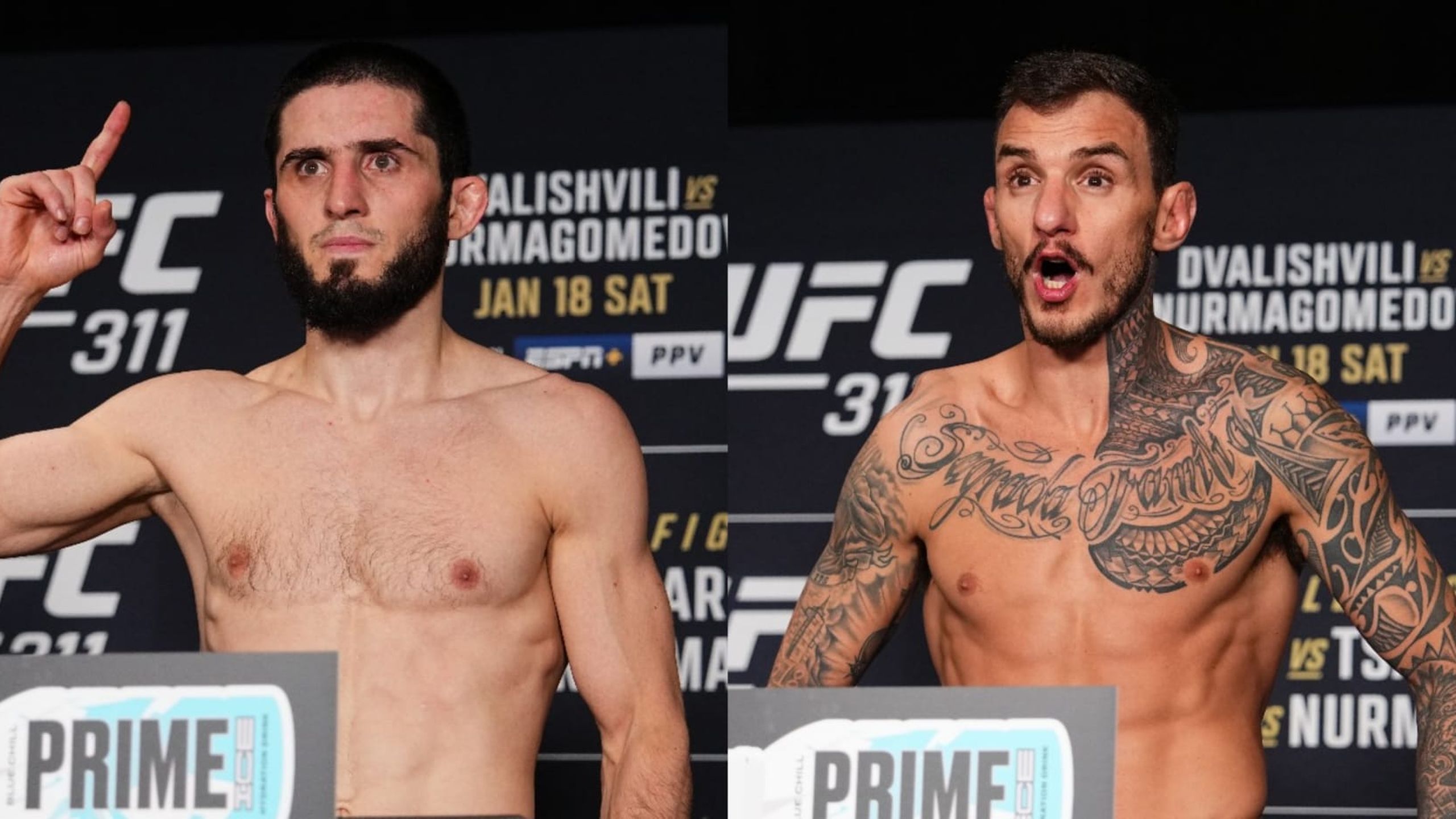 Officiële wegingen UFC 311: Tsarukyan geblesseerd, Makhachev vs ...