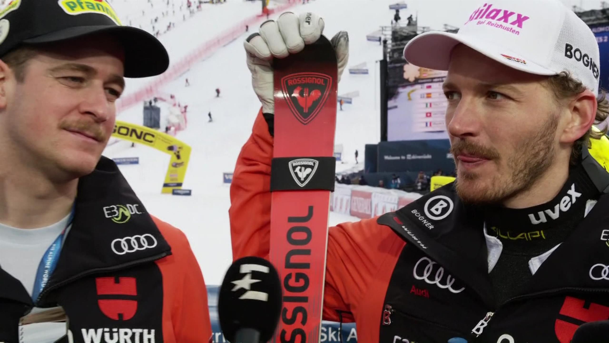 Linus Straßer und Simon Jocher im Interview nach der Teamkombination bei der WM in Saalbach ...