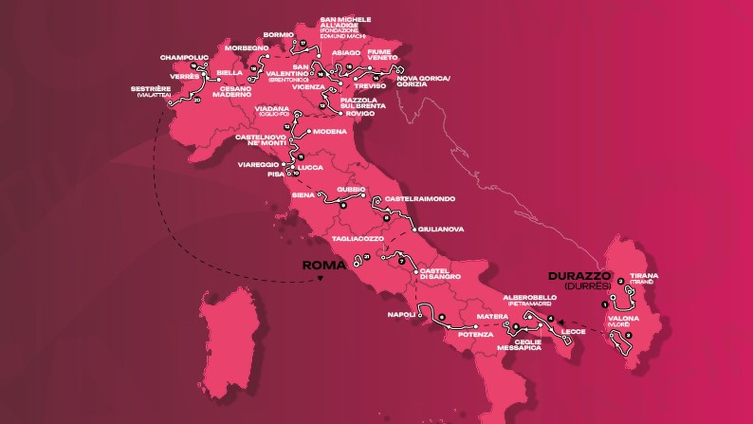 Giro d'Italia 2025: Alle Etappen, Profile - der Kurs mit Anstiegen ...