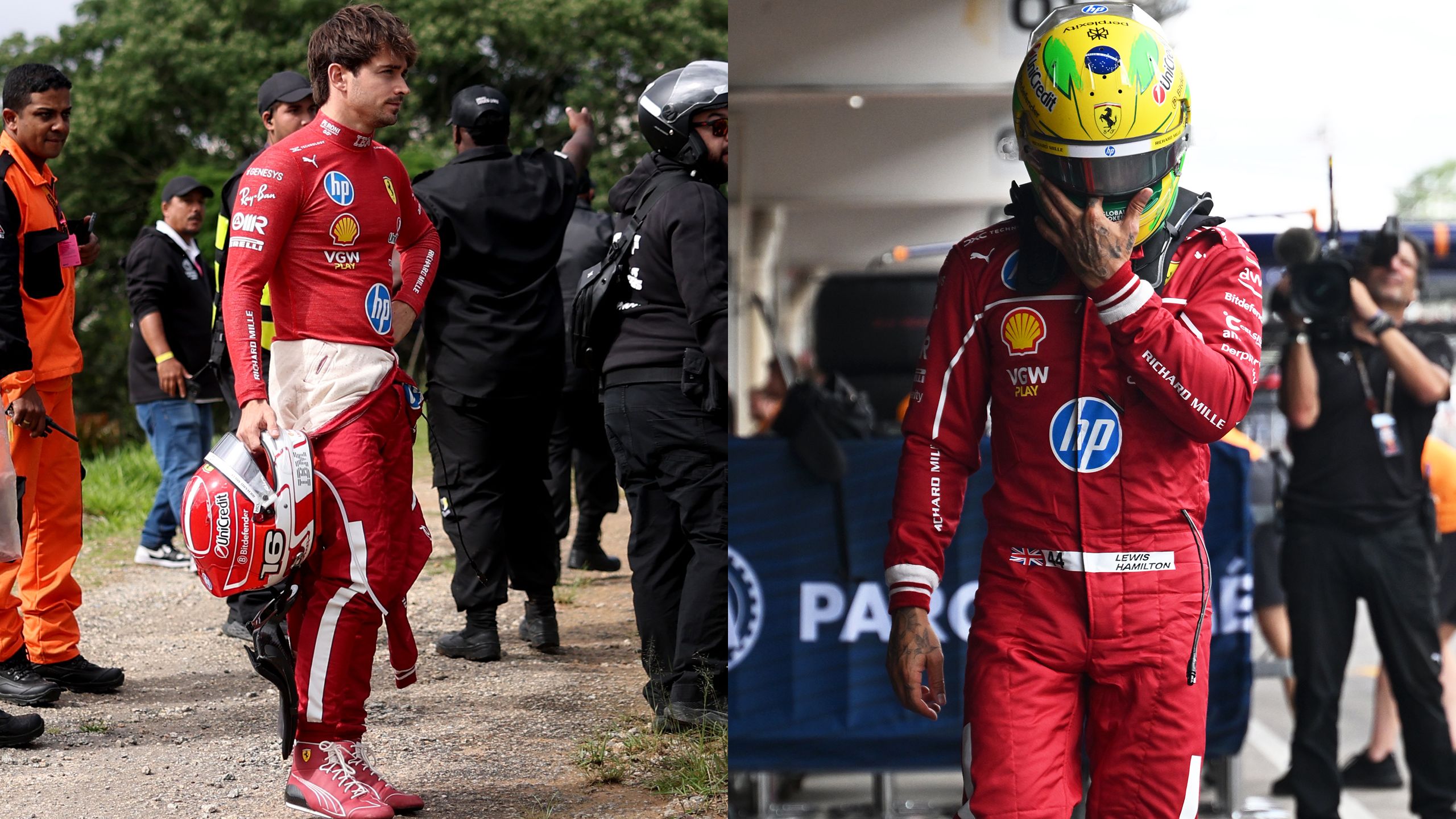 Ferrari, che incubo a Interlagos! Charles Leclerc (spinto fuori da ...