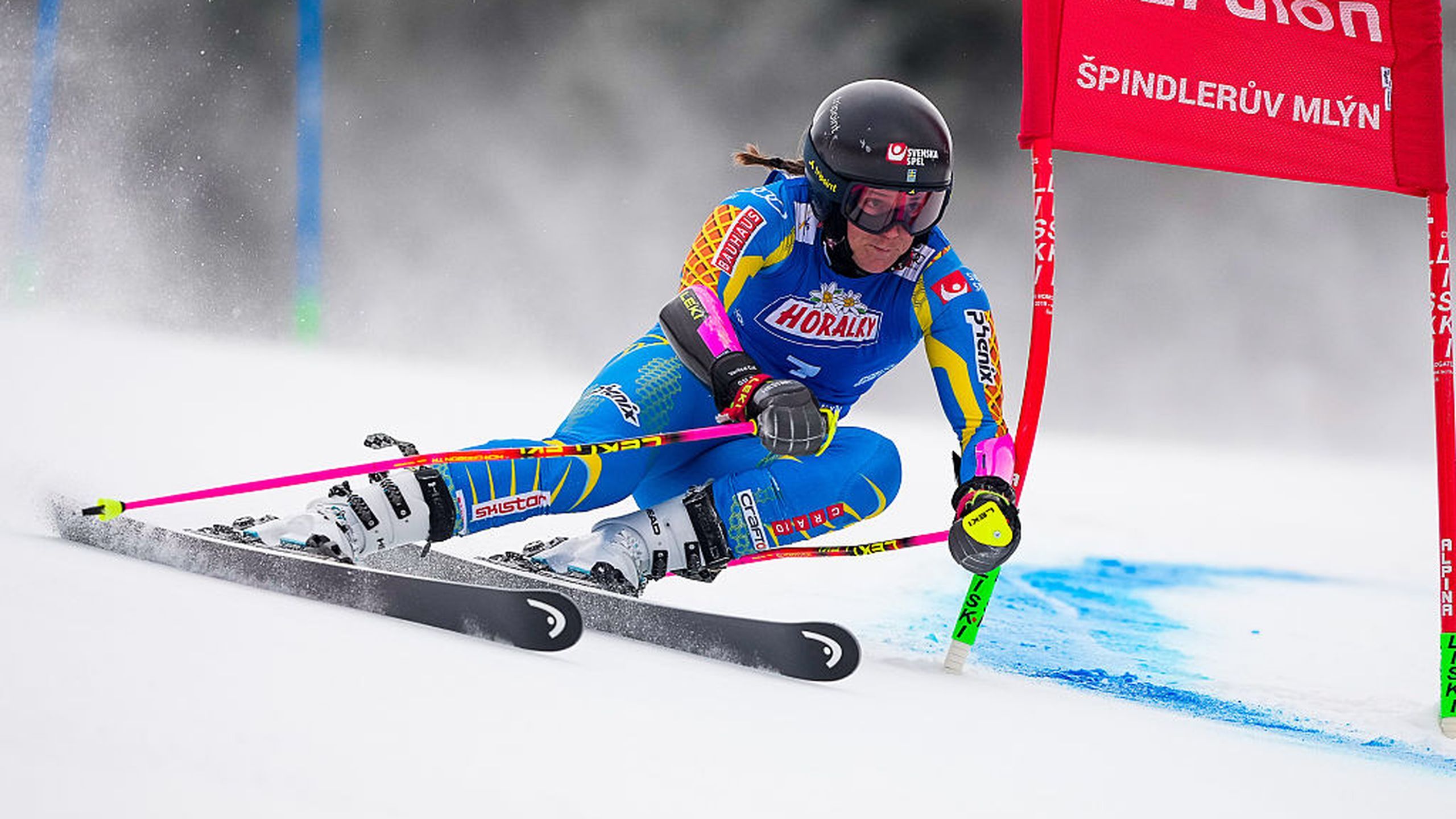 Sara Hector in testa al gigante di Spindleruv Mlyn dopo la prima manche ...
