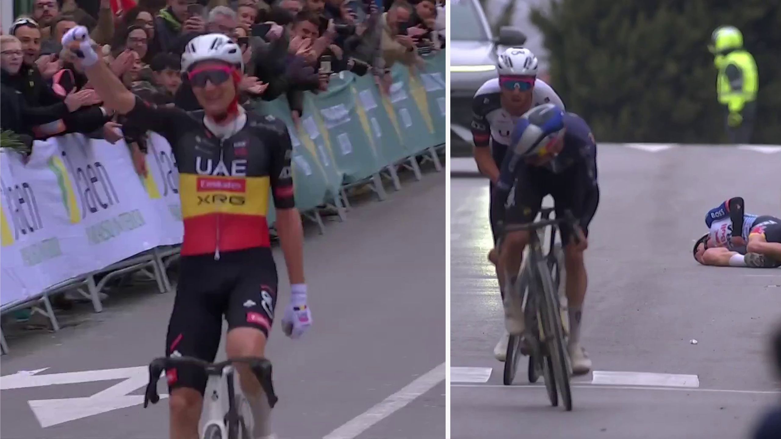 Maxim Van Gils i voldsomt styrt kort før mål i Clasica Jaen 2026 i stor ...
