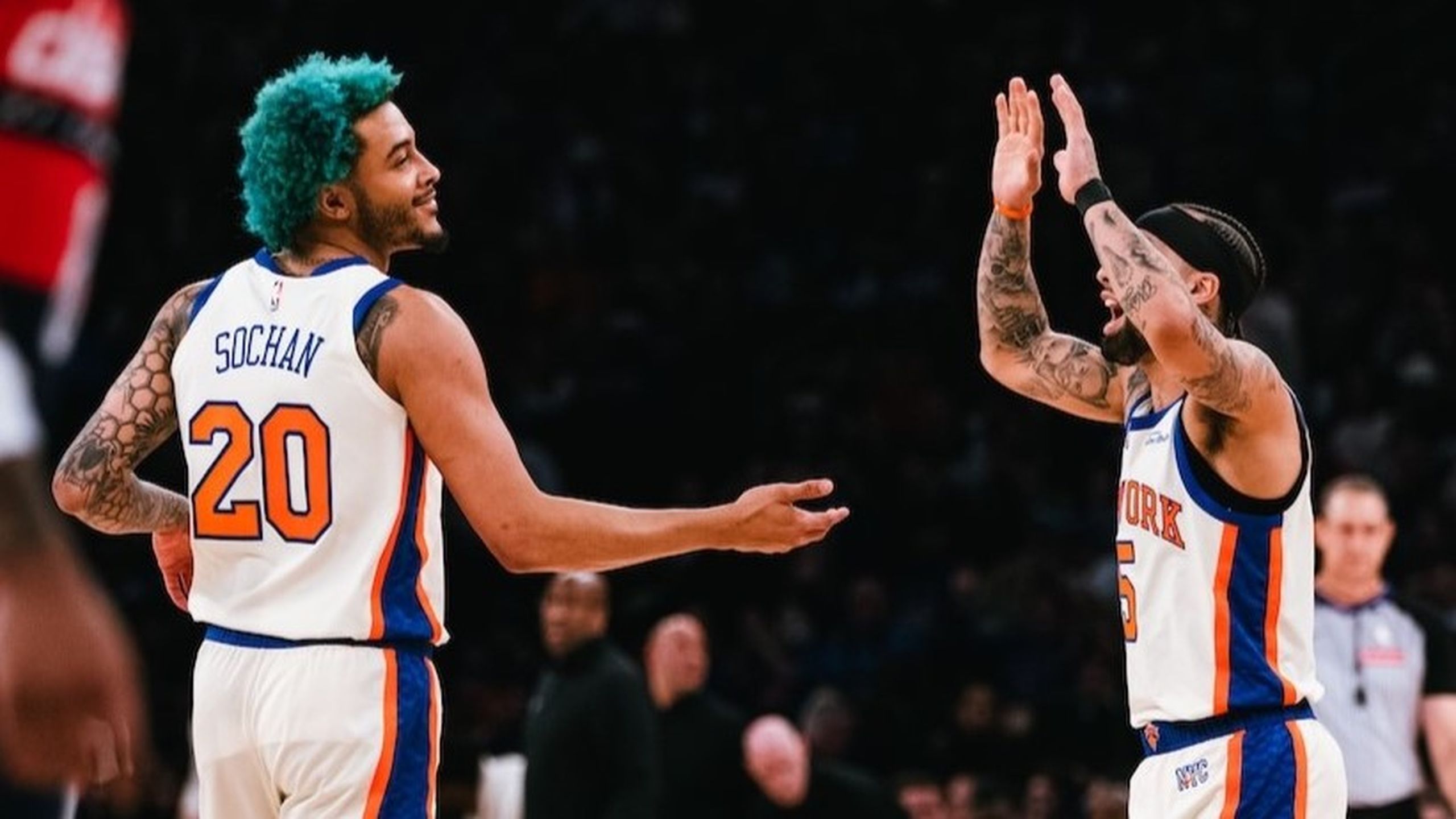 Jeremy Sochan zadebiutował w fazie play-off NBA w piątym meczu New York ...