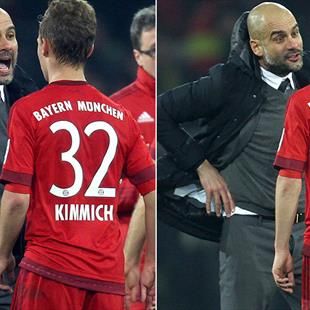 Guardiola i Kimmich po meczu z Borussią - Eurosport