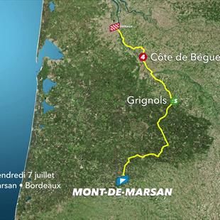 Tour de France - Map of stage 7 - Mont-de-Marsan - Bordeaux (07/07 ...