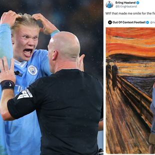Erling Haaland furioso diventa un meme, si trasforma nell'Urlo di Munch ...