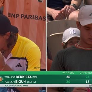 Tomasz Berkieta - Kaylan Bigun w finale juniorów w Roland Garros. Bigun ...