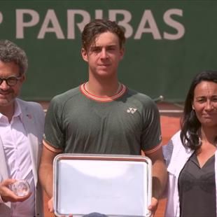 Tomasz Berkieta - Kaylan Bigun w finale juniorów w Roland Garros. Bigun ...
