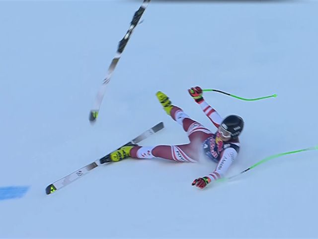 Sturz in Kitzbühel auf der Streif: Ski schießt fast Kameradrohne ab ...