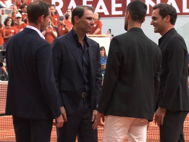 Roger Federer, Novak Djokovic und Andy Murray ehren Rafael Nadal ...