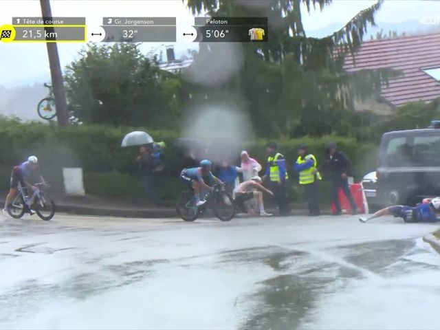 Che tonfo sul bagnato! Violentissima caduta per Ivan Romeo e Romain ...